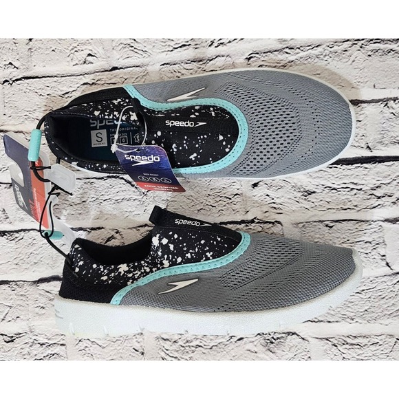 Speedo | Shoes | Speedo Aqua Skimmer Slip On Water Shoes Black Gray ...